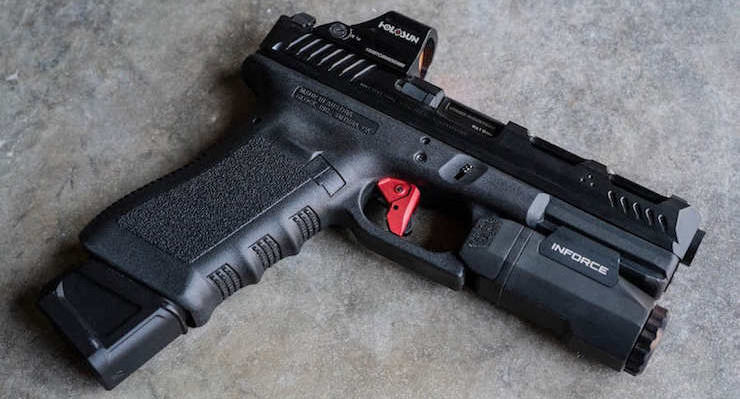 Strike Industries New Improved Glock Flat Trigger - Blue Sheepdog